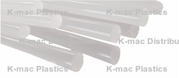 PCTFE Plastic Rods, Chemflour, .063 to 3.00 Inch Diameters